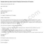 Authority Letter Format To Send to Deputy Commissioner of Customs