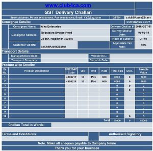 Delivery Challan Format | Challan Format in Word
