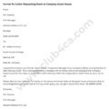 Formal Letter to Request A Room in Company’s Guest House