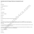 Letter Format for Change of Nominee in Bank Account
