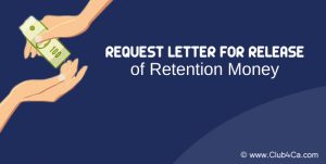 Request Letter Format for Release of Retention Money