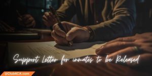 Support Letter for Inmates to be Released Template